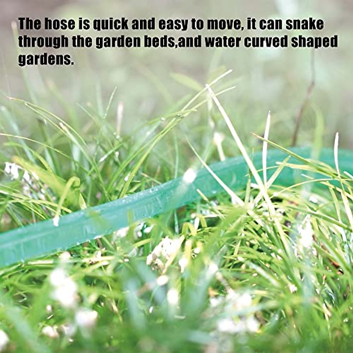 FangFarm 1/2" PVC Flat Soaker Hose, Drip Hose, Heavy Duty Double Layer Sprinkler Hose, Saves 70% Water, For Garden Lawn Irritation (50FT, Green)
