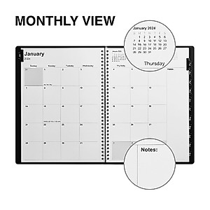 STAPLES 2024 8-inch x 11-inch Monthly Planner, Black (TR52184-24)