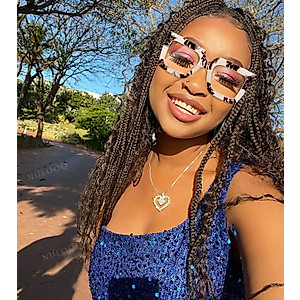 NULOOQ Blue Light Glasses for Women – Stylish Thick Square Oversized Computer Eyewear Non-Prescription Glasses (Tortoiseshell)