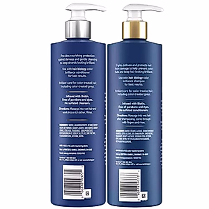 HB Hair Hair Biology Color Brilliance Shampoo and Conditioner SET. 12.8 fl oz each Bottle. With Biotin Vivid & Protected for Gray or Color Treated Hair.