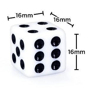 100 PC White Dice (16MM), Board Games, Parties, Educational Activities