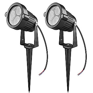 LemonBest 2pcs LED Landscape Garden Wall Yard Path Pond Flood Spot Light Outdoor IP65 Decorative Lamp Cool White 12V