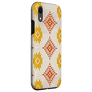iPhone XR Orange-yellow Western Boho Aztec pattern country Southern Case