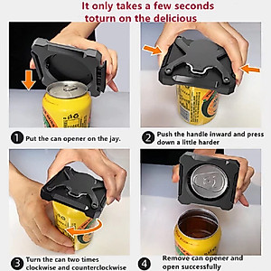 MYXL Original 2 in 1 Small Beer Can Opener Smooth Edge ,Universal Soda Can Opener Manual, Remover That Cuts Open the Top,Compact Portable Kitchen Bar Tool,Manual Beverage Cans. (black)