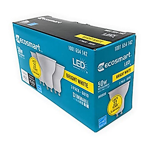 Ecosmart 50W Bright White MR16 GU10 LED Light Bulb (3-Pack) 1001654142 - New
