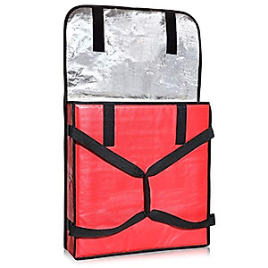 New Star Foodservice 50097 Insulated Pizza Delivery Bag, 20" by 20" by 5", Red