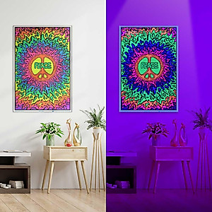 Psychedelic Peace - Flocked - Blacklight Poster - 23" x 35"