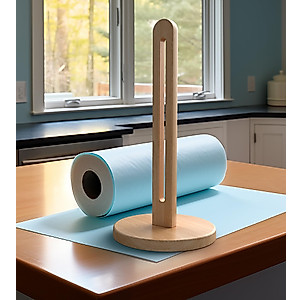 CHAUNCEY HOME Wooden Paper Towel Holder Stand for Jumbo Roll - Stylish Kitchen Paper Rack Bathroom Towel Roll Stand Organizer, Solid Wood Simply Standing Countertop Paper Roll Holder