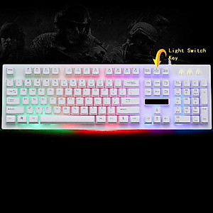 Keyboards Gaming Keyboard & Mouse Combo Rainbow Mechanical Computer Wired USB Game Suspension Manipulator Set