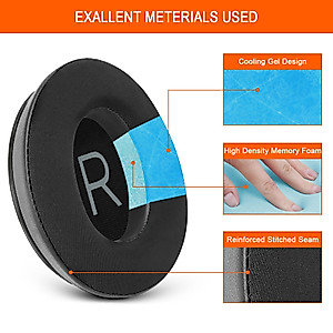 Ear Pads Replacement for Bose QuietComfort 45, Cooling Gel Earpads with Memory Foam for Bose QC45 & QC SE Wireless Headphones Upgraded (Black)