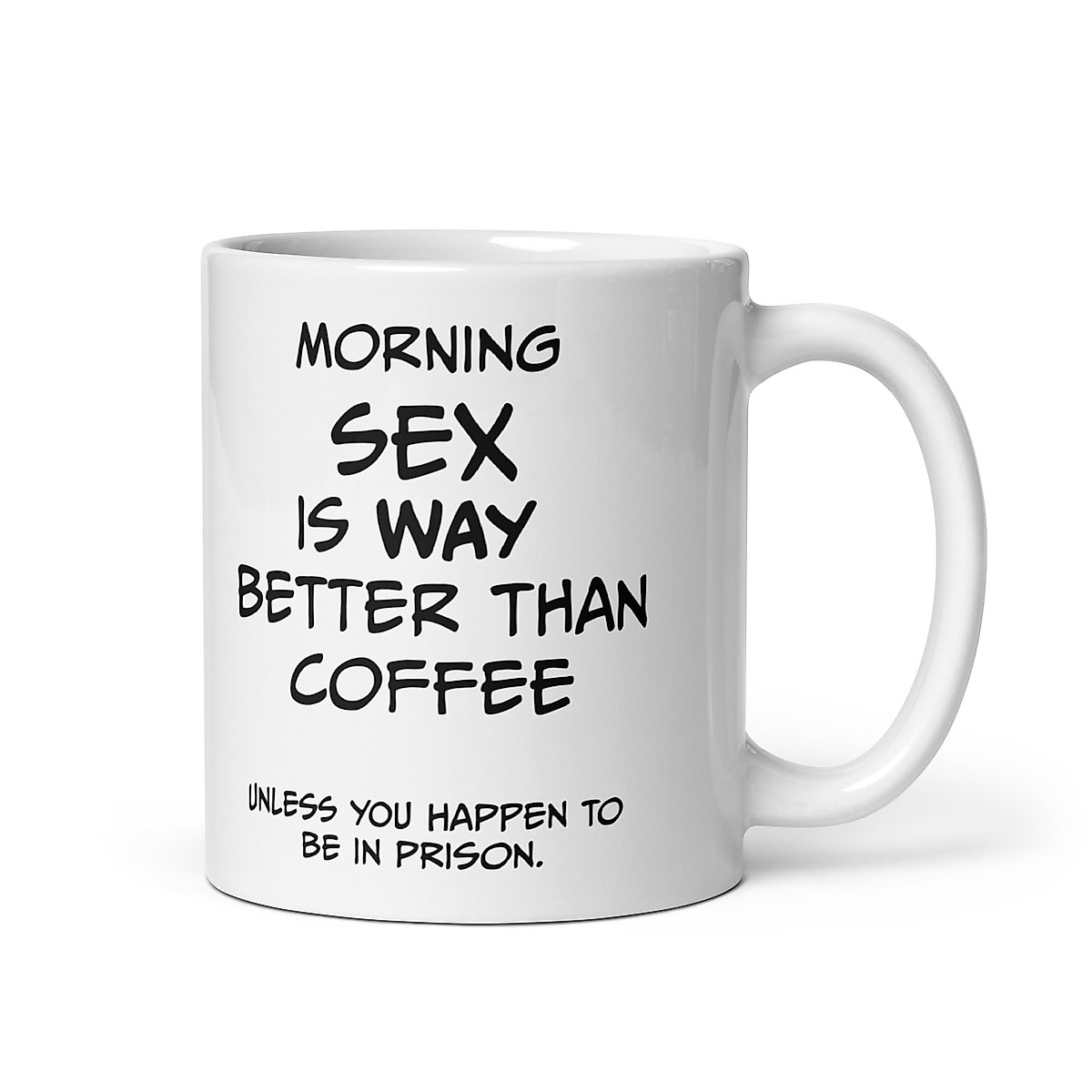Morning SEX is WAY better than coffee.. Unless you happen to be in prison - White glossy mug. gift,11oz,15oz,Christmas Present,Fathers day,Mothers Day,funny,Coffee Mug (11 ounce)