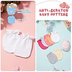 16 Pairs Newborn Baby Cotton Mittens No Scratch Gloves Unisex Newborn Mittens for baby Boys Girls 0-6 Months (Chic Color)