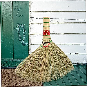 Healeved Desk Cleaning Broom Pet Waste Broom Miniature Dustpan and Brush Natural Straw Broom Hand Handle Broom Hand Whisk Broom Dusting Brush Compact Dustpan and Brush Sorghum Grass