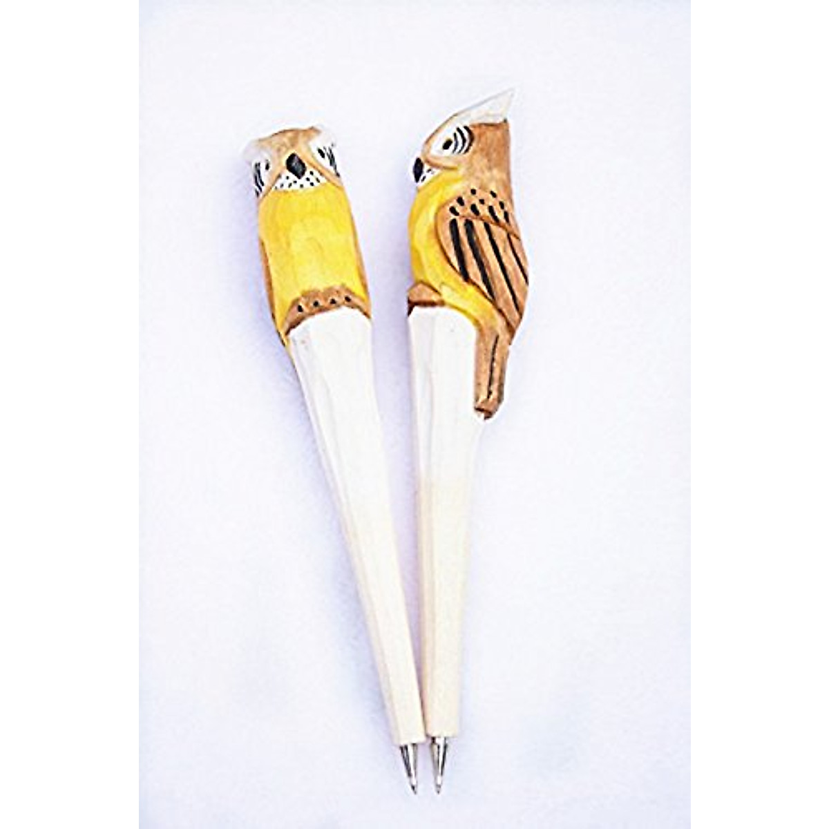 Handmade Carved Ballpoint Pen Owl style Natural Wooden Carving Cute Animal Refillable Pen 1pc/owl from Nument