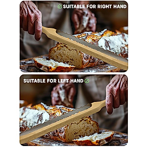 SONKONIA 15.7'' Rubberwood Bread Knife for Homemade Bread, Bread Bow Knife Slicer, Double-Sided Serration for Left & Right-Handed Use, Perfect Sourdough Cutter and Kitchen