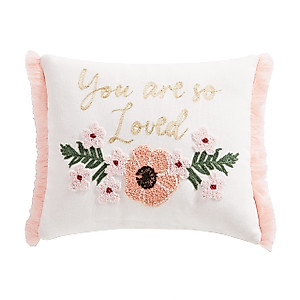 Levtex Baby - Fiori Toddler Bed Set - Black, Blush, Pink, White - Bold Floral - 5 Piece Set Includes Reversible Quilt, Fitted Sheet, Flat Sheet, Pillow Case, Decorative Pilow