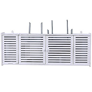 Floating Shelf,Living Room Wall-Mounted WiFi Storage Box, WiFi Storage Box Wall Decoration TV Lower Plug-in Shielding Box (Color : White-A, Size : 76x12x28cm)