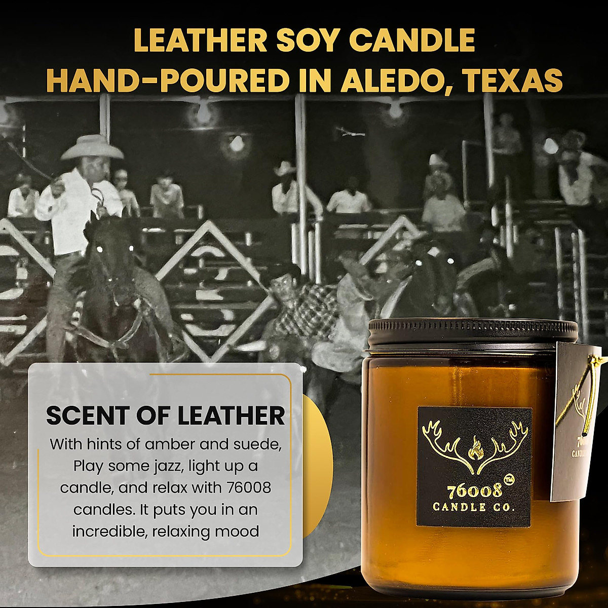 Leather Scented Candle | Fathers Day Gifts from son daughter | Scented Candles For Men | Men Scented Candles | Soy Wax Candles | Housewarming Gifts | Great Gifts for Dad |Masculine Scented Candle