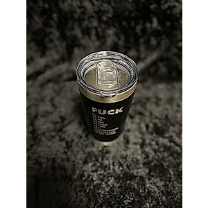 My Vocabulary Tumbler - Fuck This, That, You, Me, It..... - 20 oz Black Tumbler w/ Sliding Lock Lid - Funny Tumbler
