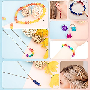 Amsomyin 784pcs 8mm Round Glass Beads for Jewelry Making, 28 Colors Crystal Beads Bracelet Making kit, Suitable for Bracelets, Necklaces, Earrings and Other Jewelry Making and DIY handicrafts.