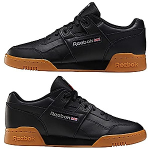 Reebok Men Workout Plus Sneaker, Black/Carbon/Classic red, 10.5