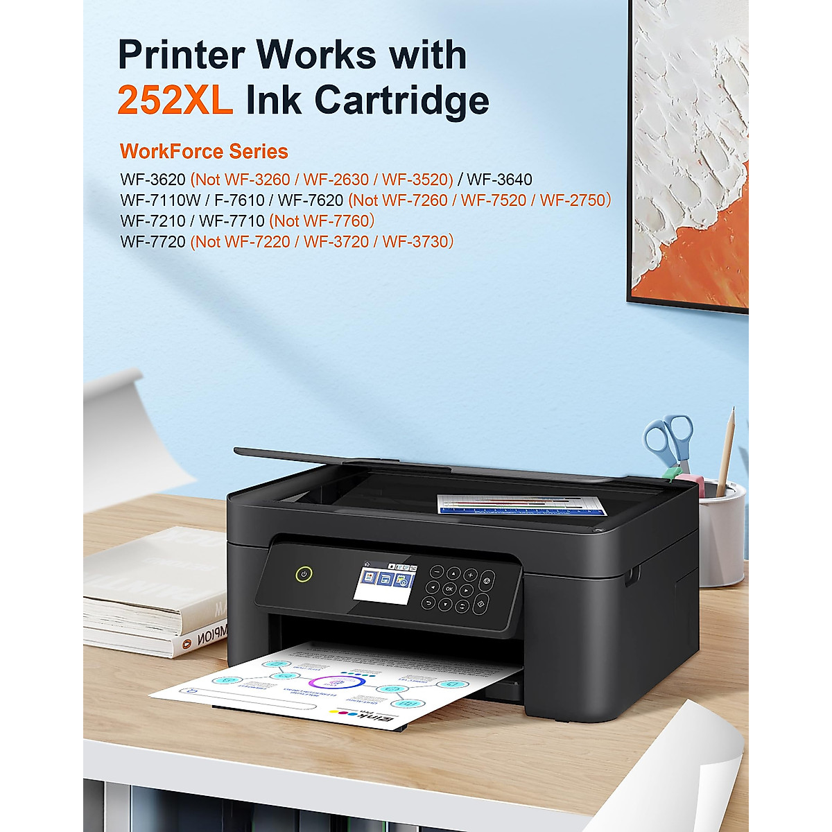 E-Z Ink Pro 252XL Remanufactured Ink Cartridges Replacement for Epson 252 T252 XL for Workforce WF-7720 WF-3640 WF-7710 WF-3620 WF-7210 WF-7110 WF-7610 WF-7620 (2 Black 1 Cyan 1 Magenta 1 Yellow)