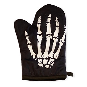 Skeleton Hand Oven Mitt Funny Bones Halloween Party Graphic Novelty Accessories Funny Graphic Kitchenwear Halloween Funny Food Novelty Cookware Black Oven Mitt