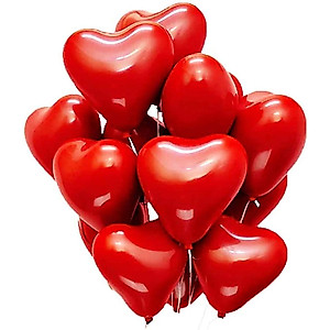Dzrige 10 Inch Valentine's Day Heart Balloons,Love Heart Balloons Red Heart Shaped Latex Balloons for Valentines Day Wedding Engagement Birthday Party Decoration (20Pcs)