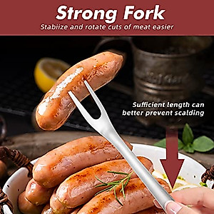 CTCCORC 18 Inch Grill Tool Sets, 4PCS BBQ Barbecue Tool Sets with Durable Spatula, Fork, Tongs, Basting Brush, Heavy Duty Stainless Steel Outdoor Cooking Tools Camping Grilling Tools Accessories