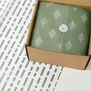 Whaline 90Pcs Boho Tissue Paper Triangle Dot Stripes Gift Wrapping Paper Pink Green Packaging Paper DIY Art Craft Paper for Farmhouse Home Birthday Baby Shower Party Gift Decor, 14 x 20 Inch