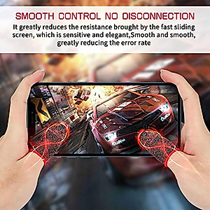 Newseego Finger Sleeve Sets for Gaming Mobile Game Controller Thumb Sleeves [20 Pack], Anti-Sweat Breathable Touchscreen Sensitive Aim Joysticks Finger Set for Rules of Survival/Knives Out (Red)
