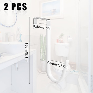 2pcs Potty Seat Hook, Multifunctional Potty Hook for Kids Z Shaped Door Hangers No Drill Over The Door Hooks for Hanging Potty Training Seat Toilet Tank Wardrobes Closets Cabinets (White)