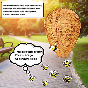 4 Pack Wasp Nest Decoy Wasp Deterrent for Hornets Yellow Jackets Outdoor Waterproof Material