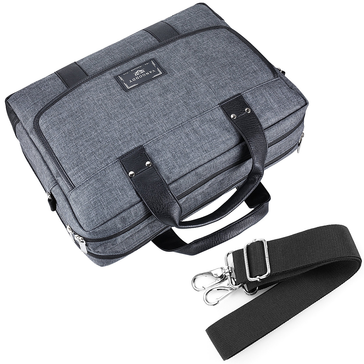 Compact Computer Case Business Shoulder Briefcase Crossbody Carrying Bag Tote Grey for Lenovo IdeaPad, ThinkPad, Y Series, Yoga, 100e Chromebook, 300e Chromebook