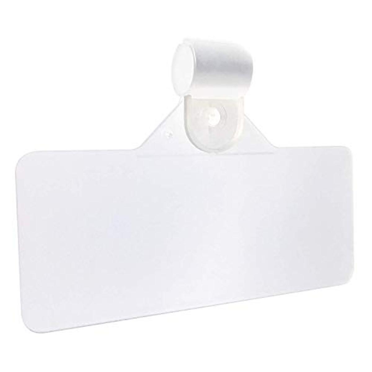 25 Clear Plastic Wire Shelf Label Holders for Adhesive Labels, Professional Display Retail Price Tag Ticket Hanger Clips, Snap On Pantry Sign Label Holder for Wire Shelves & Baskets (3" W x 1.25" H)