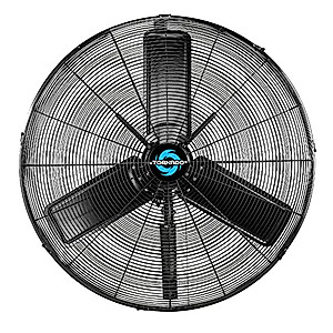 Tornado 30 Inch Outdoor Rated IPX4 Water-Resistant High Velocity Oscillating Wall Mount Fan For Industrial Use TEAO Motor 2 Speed 8850 CFM cETL Listed
