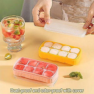 Small Ice Cube Silicone Trays with Lids, Mini Ice Cube Trays for Freezer 3 Pack, Tiny Ice Cubes Tray with Cover, Silicone Bottom PP Lid BPA Free, Easy-Release Reusable