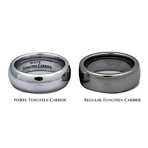 MJ Metals Jewelry Classic Grooved White Tungsten Carbide Wedding Band Brushed Center 6mm COMFORT FIT Ring Size 7.5