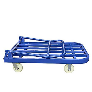 Teerwere Portable Folding Handcart Portable Folding Hand Trolley 360° Rotating Cart for Luggage Personal Travel Shopping Auto Moving Multi Function Folding Handcart (Color : Blue, Size : 120X65CM)