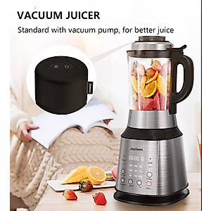 Joydeem Countertop Blender VK-1802, Cooking Blender for Soy Milk Soup Porridge and Milkshake, Juicer with Vacuum Pump, Support Pre-set & Keep Warm, 59Oz,1000W, Black