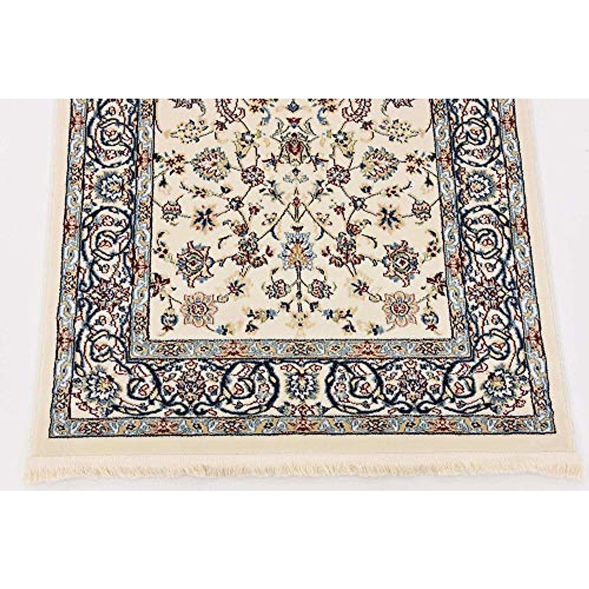 Unique Loom Narenj Collection Area Rug - Leeds (3' x 13' 1" Runner, Ivory/ Blue)