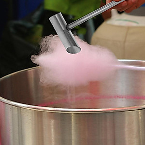 Luxshiny Marshmallow Spoon Sugar Spoon Long Handle Stainless Steel Cotton Candy Scoop for Cotton Candy Floss Machine Marshmallow Machine Spare Parts