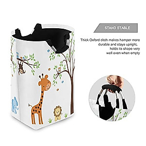 Laundry Basket Large Collapsible Dirty Laundry Hamper Bag Tall Fabric Storage Baskets Rectangle Folding Washing Bin Hand Clothes Organizer for Kids,Dorm 53L (color45)