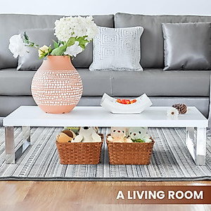 Onlytak Wicker Storage Baskets, Baskets for Shelves, Toilet Paper Storage Baskets, Woven Storage Baskets for Organizing, Caramel Orange, 12" x 12" x 6", 2-Pack