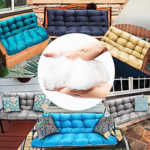 kgitpve Porch Swing Cushions, 2-3 Seater Waterproof Bench Cushion, Outdoor Swing Cushions with Ties, for Outdoor Patio Garden Furniture(42"x40"x5", Dark Green)