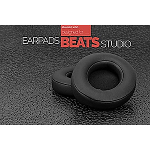 Brainwavz Replacements Ear Pads for Beats Studio 2 & Studio 3 Wired & Wireless Headphones, Earpads Made with Thick, Soft Memory Foam & Soft Vegan Leather (B0500, B0501) - Black