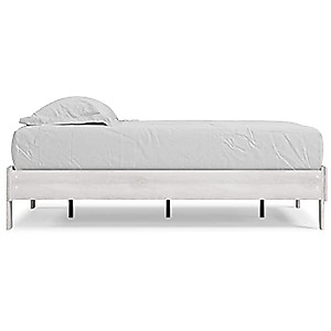 Signature Design by Ashley Paxberry Modern Farmhouse Platform Bed Frame, Twin, Rustic White