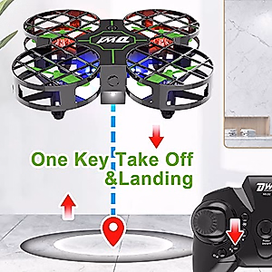 Dwi Dowellin 4.5 Inch Mini Drone for Kids One Key Take Off Landing Spin Flips RC Small Drones for Beginners Boys and Girls Nano Quadcopter Flying Toys, Black