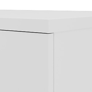 Bush Business Furniture Universal Tall Clothing Storage Cabinet with Doors and Shelves, White