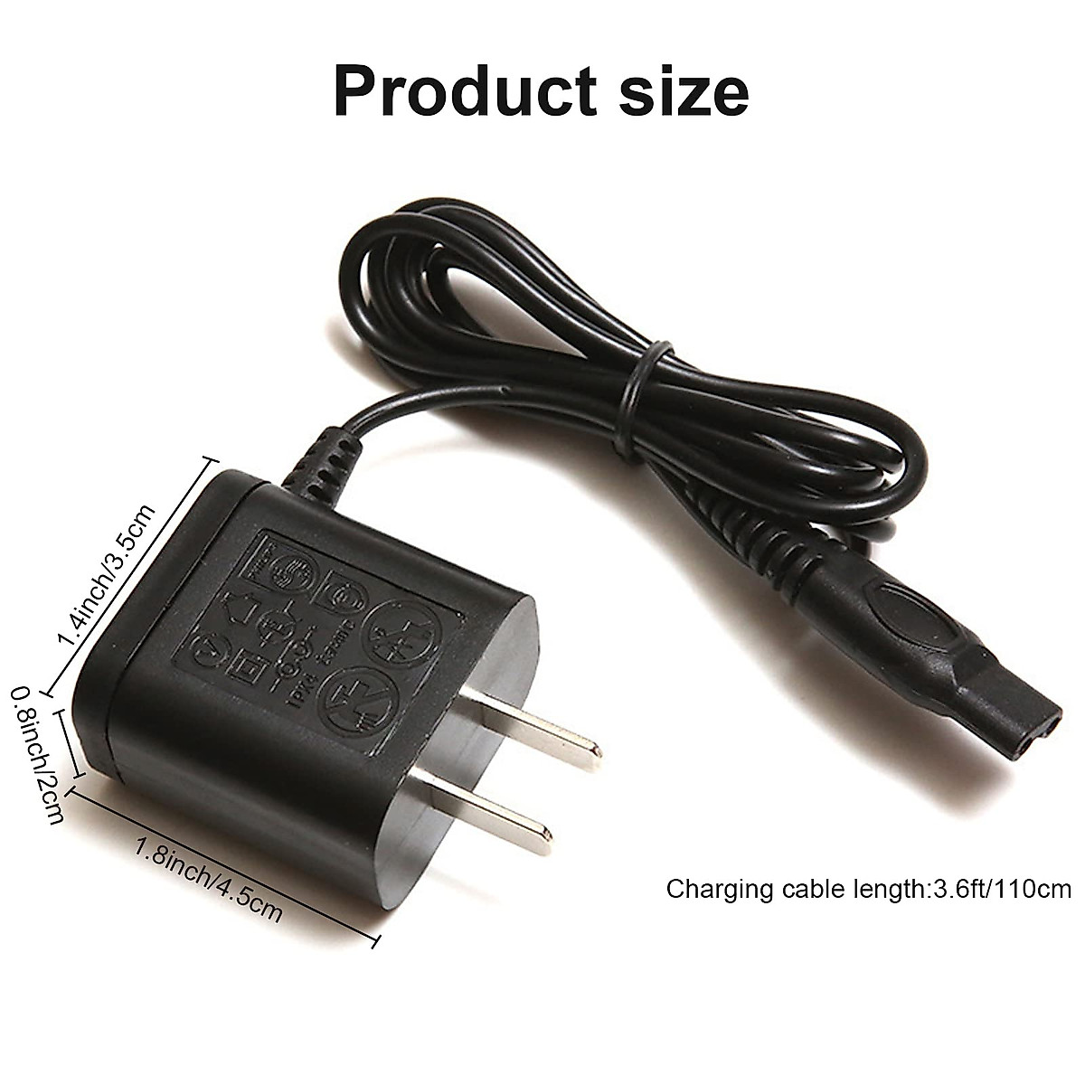 HQ8505 Power Cord Compatible with Philips Shaver Charger Cord Portable Adapter for Norelco Oneblade Shaver Speed XL/Smarttouch XL/Spectra/Arcitec HQ8505 Charger Spectra Models Series